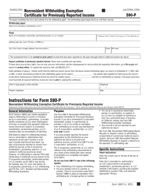 Fillable Online 2016 Form b590-Pb -- Nonresident Withholding Exemption ...