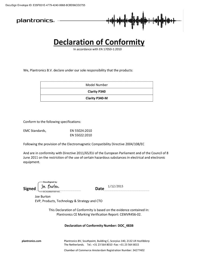 Fillable Online DocuSign Envelope ID E35F831E4779424099688CBD96CD2755 ...