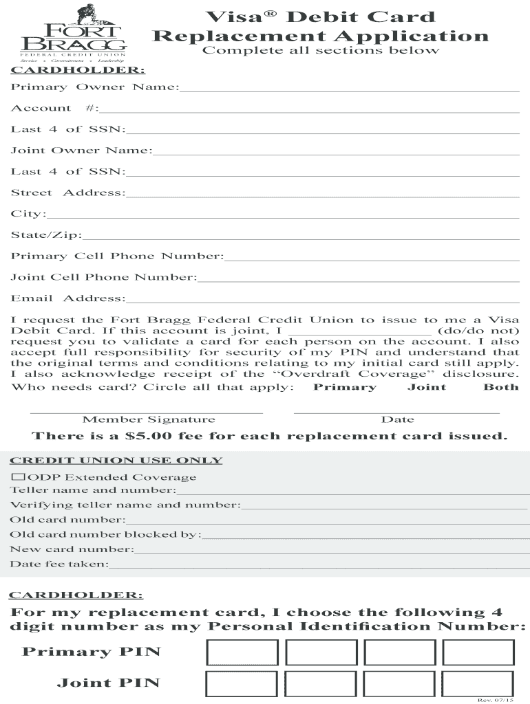 Fillable Online Visa Debit Card Fax Email Print - pdfFiller