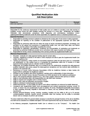 Fillable Online Qualified Medication Aide Fax Email Print - pdfFiller