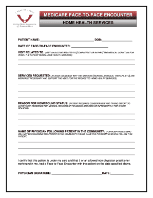 Fillable Online visitingnurse Medicare Face to Face Narrative Form ...