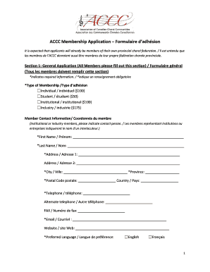 Fillable Online choralcanada ACCC Membership Application Formulaire ...