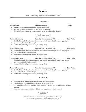 Fillable Online Resume Template - CPDC Fax Email Print - pdfFiller