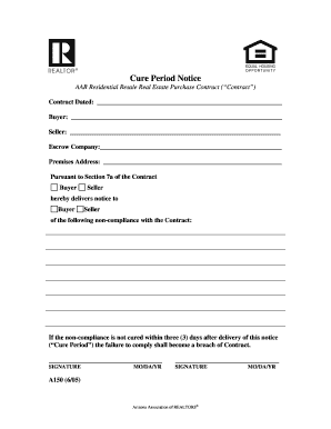 Fillable Online Cure Period Notice - wap2westusacom Fax Email Print ...