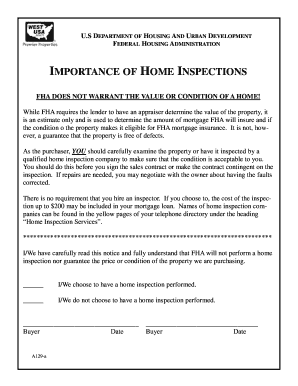 Fillable Online IMPORTANCE OF HOME INSPECTIONS - West USA Realty Fax ...