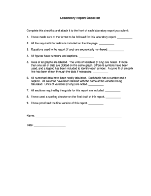 Fillable Online Laboratory Report Checklist - IIT Science Fax Email Print - pdfFiller
