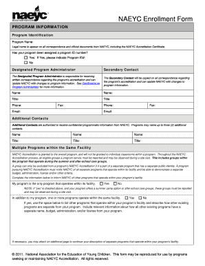 Fillable Online NAEYC Enrollment Form Fax Email Print - pdfFiller
