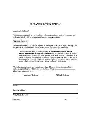 Fillable Online PROPANE DELIVERY OPTIONS - documentsececcom Fax Email ...