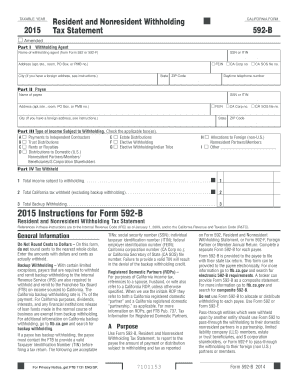 Fillable Online B2015 Formb 592-B -- Resident and Nonresident ...