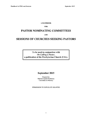 Fillable Online Pastor nominating committees sessions of churches ...
