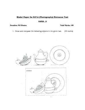 Bfa Entrance Exam Sample Papers With Answers - Fill Online, Printable ...