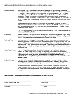 Fillable Online registrar colostate INFORMATION FOR THOSE RECEIVING ...