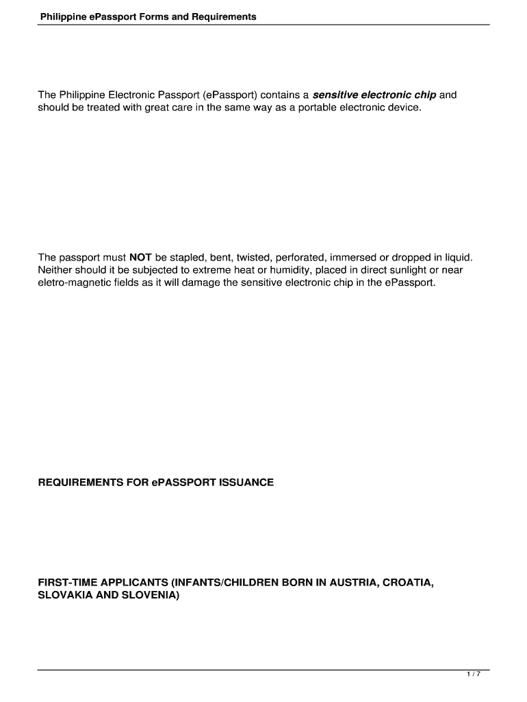 Fillable Online Philippine ePassport Forms and Requirements Fax Email ...