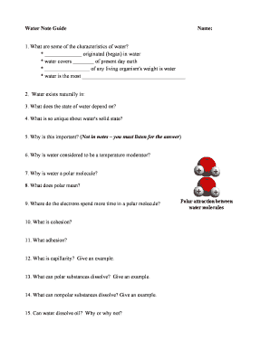 Fillable Online Water Note Guide Fax Email Print - pdfFiller