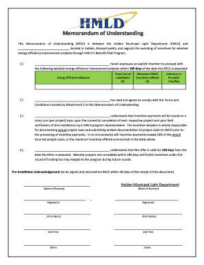 Fillable Online Memorandum of Understanding - Town of Holden Fax Email Print - pdfFiller