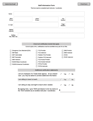 Fillable Online bigcountryrac Staff Information Form - bigcountryracorg ...
