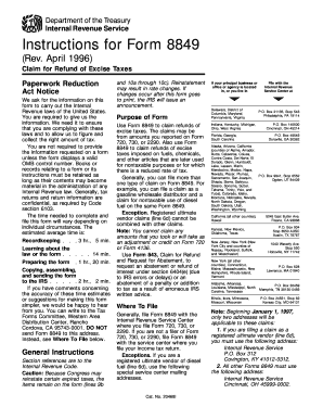 Fillable Online 0496 Instructions 8849. Instructions for Form 8849 Fax ...
