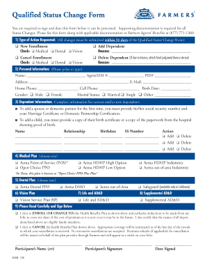 Fillable Online Qualified Status Change Form Fax Email Print - pdfFiller