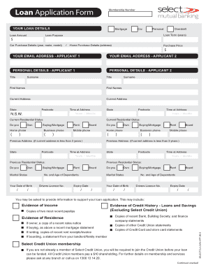 Fillable Online Loan Application Form - assetsselectcucomau Fax Email Print - pdfFiller