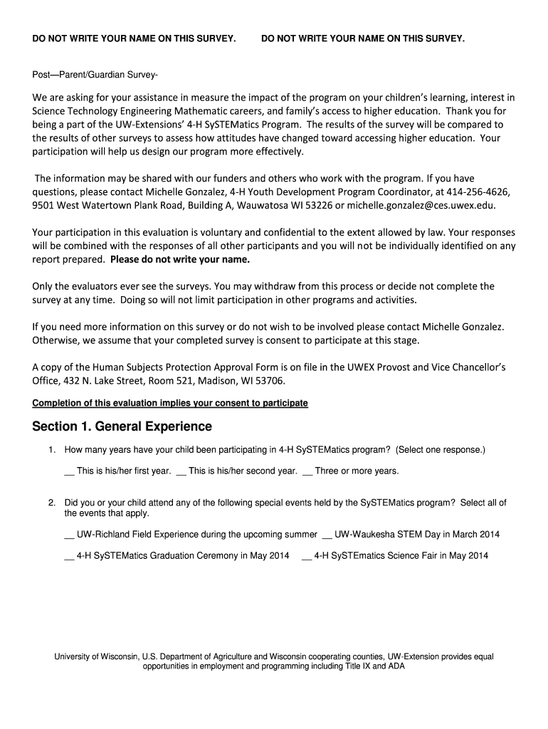 Fillable Online Please do not write your name - Milwaukee County Fax ...