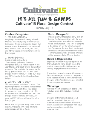 Fillable Online cultivate15 Download the Floral Design Contest ...