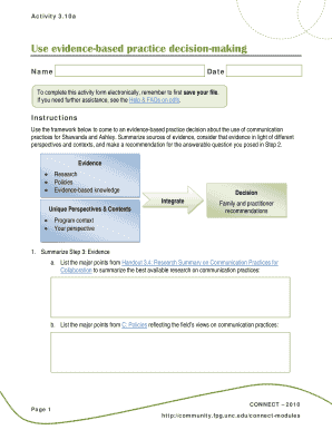 Fillable Online Use evidence-based practice decision-making In this ...