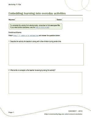 Fillable Online Embedding learning into everyday activities In this ...