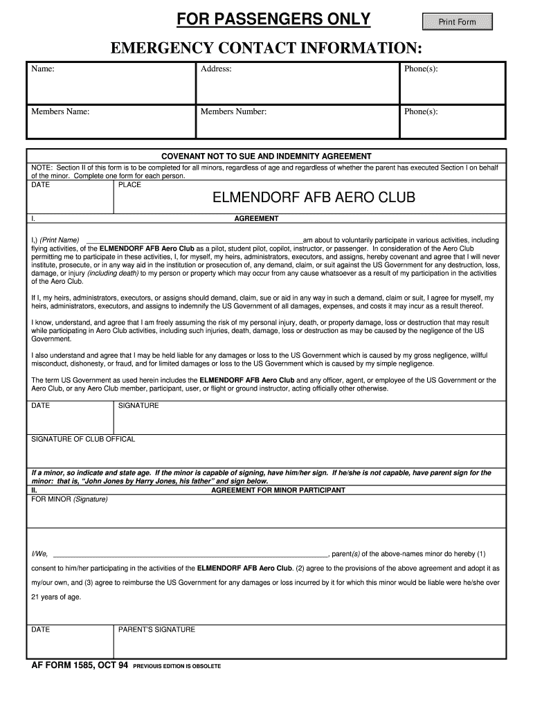 Fillable Online FOR PASSENGERS ONLY Fax Email Print - pdfFiller