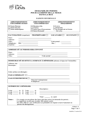 Remplissable En Ligne ville levis qc Formulaire de demande de permis pour le dpt de la neige ...