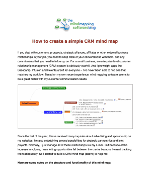 Fillable Online How to create a simple CRM mind map Fax Email Print - pdfFiller