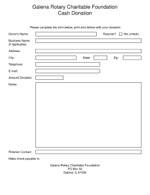 Fillable Online Cash Donation Form Fax Email Print - pdfFiller