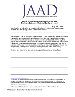 Fillable Online jaad JAAD COI upated form for Elsevier Fax Email Print ...
