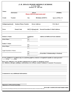 Fillable Online Student Demographic Form - inetTeacher.com Fax Email ...
