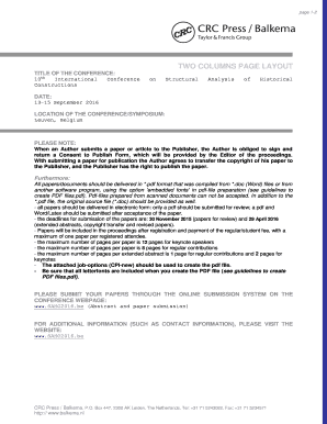 Fillable Online TWO COLUMNS PAGE LAYOUT Fax Email Print - pdfFiller