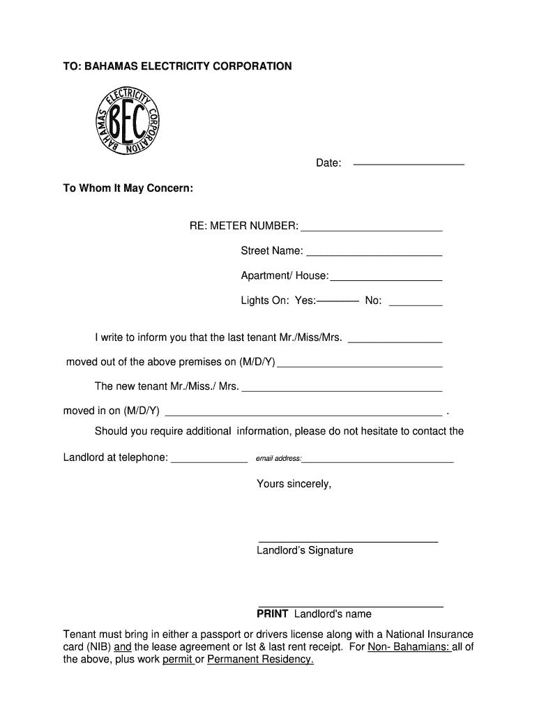 Tenant Authorization Letter Fill Online Printable Fillable Blank 