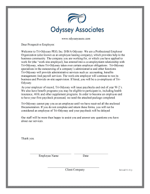 Fillable Online Dear Prospective Employee: Fax Email Print - pdfFiller