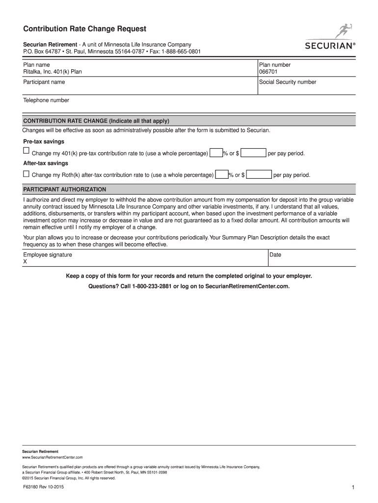 Fillable Online RITALKA 401K Contribution Rate Change Request.pdf ...