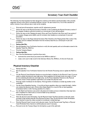 Fillable Online Inventory Year-End Checklist Fax Email Print - pdfFiller