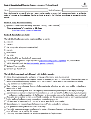 Fillable Online Safety Checklist - Department of Biomedical and ...