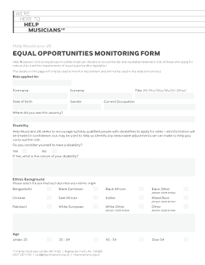 Fillable Online helpmusicians org Help Musicians bUKb EQUAL ...