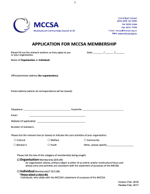 Fillable Online mccsa org MCCSA Membership Form - Multicultural ...