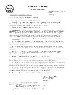 Fillable Online COMNAVRESFOR INSTRUCTION 5210 Fax Email Print - pdfFiller