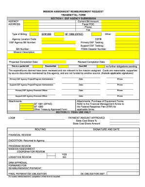 Fillable Online aglearn usda MISSION ASSIGNMENT REIMBURSEMENT REQUEST ...