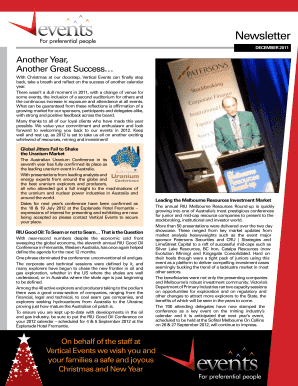 Fillable Online Newsletter - Vertical Events Fax Email Print - pdfFiller