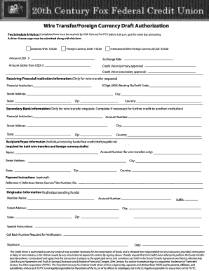 Fillable Online Wire Transfer/Foreign Currency Draft Authorization Fax ...
