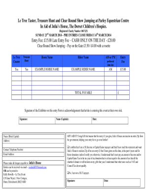 Fillable Online Dorset Charity Horse & Dog Show Entry Form Fax Email Print - pdfFiller