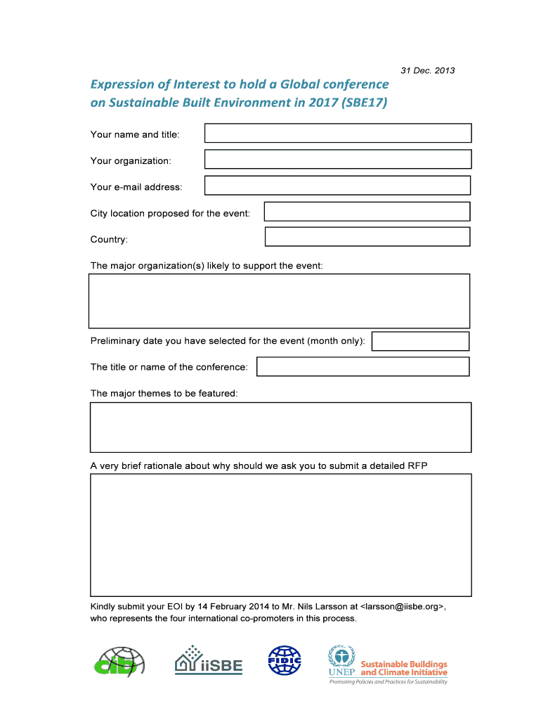 Fillable Online wsb14barcelona SBE17 EOI response form 31Dec13 Fax ...