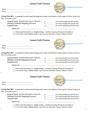 Fillable Online Annual Faith Promise Annual Faith Promise Annual Faith ...