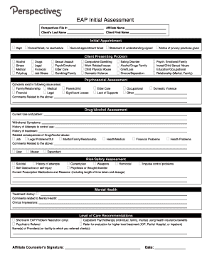 Fillable Online EAP Initial Assessment Fax Email Print - pdfFiller