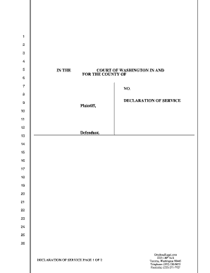 Fillable Online DECLARATION OF SERVICE DECLARATION OF SERVICE PAGE 1 OF ...